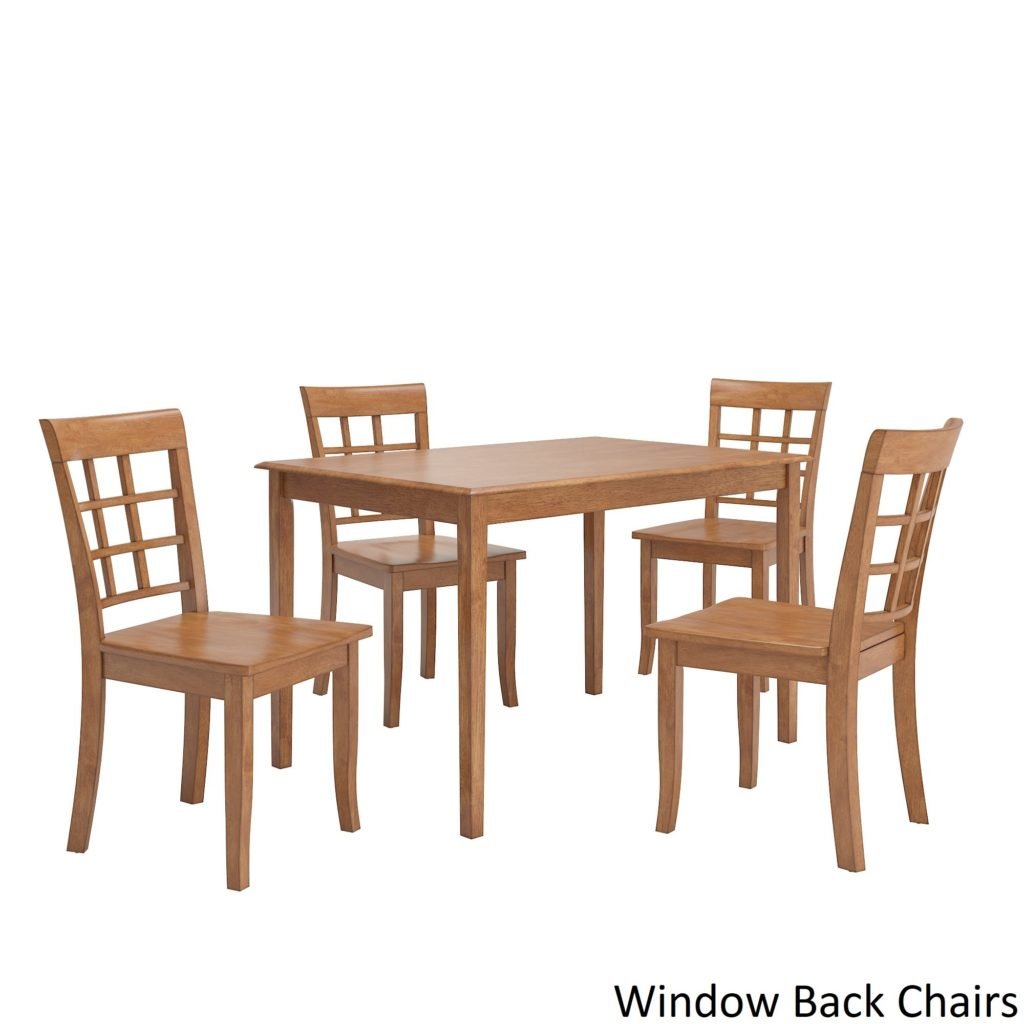 Rectangular Oak Finish 5-Piece Dining Set – TeakLab