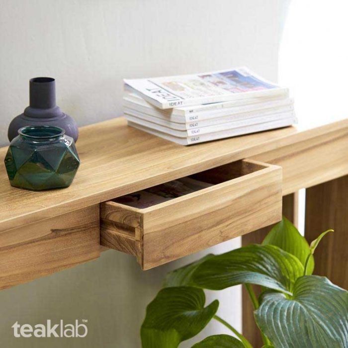 Buy Natural Solid Teak Console Table with 1 Drawer Online | TeakLab