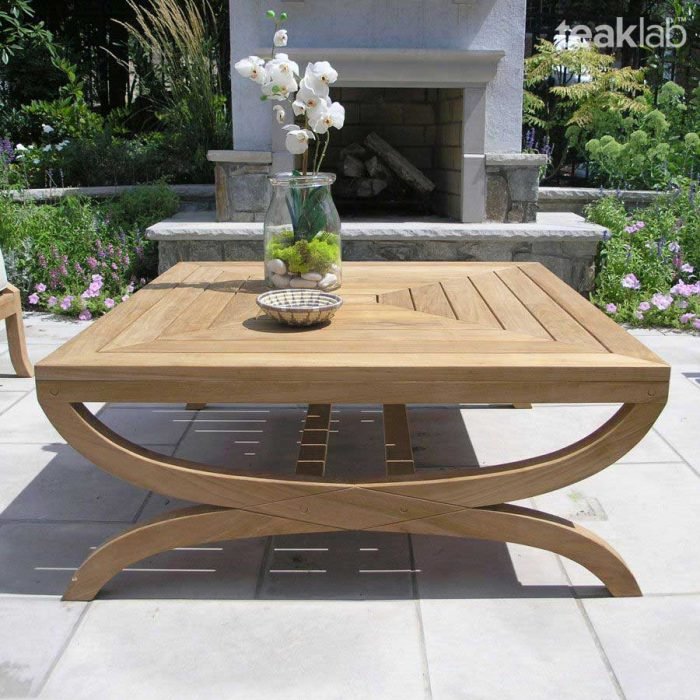 Teak Wood Outdoor Square Coffee Table – TeakLab
